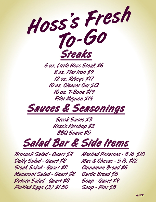 Special Offers | Hoss’s Steak & Sea House